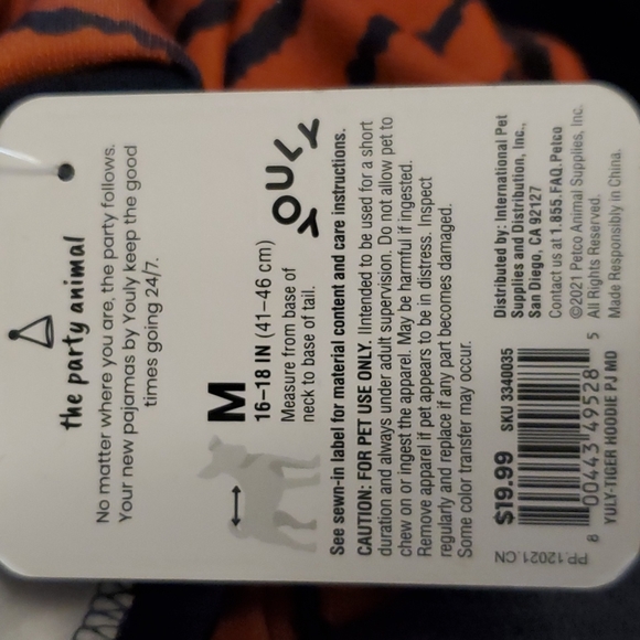 Youly | Dog | Nwt Youly The Party Animal Tigerprint Small Dog Cat ...